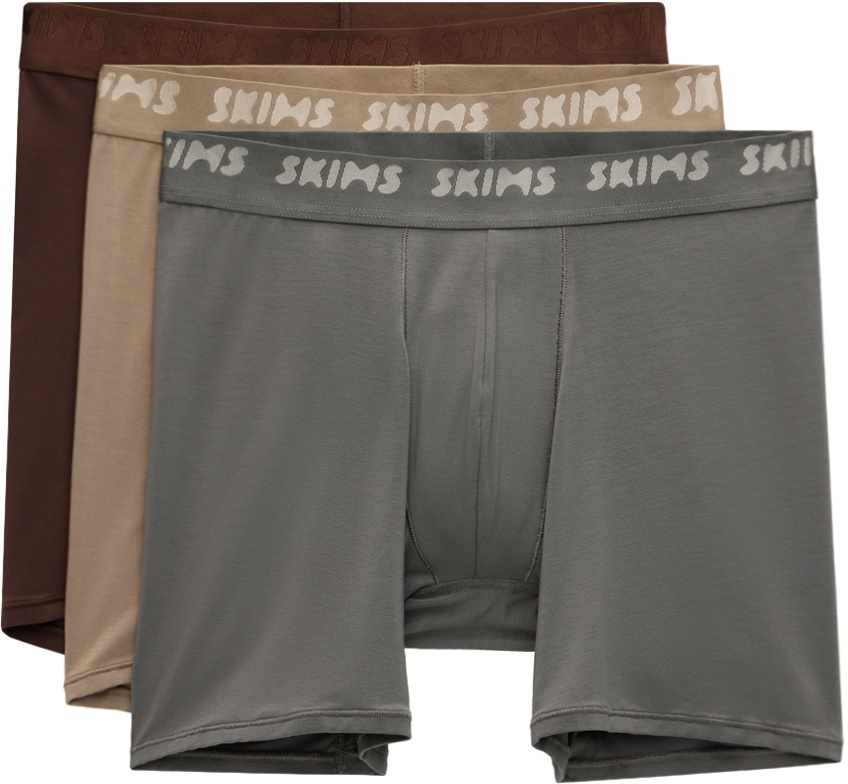 SKIMS Three-Pack Multicolor SKIMS Stretch 5 Boxer Briefs SKIMS