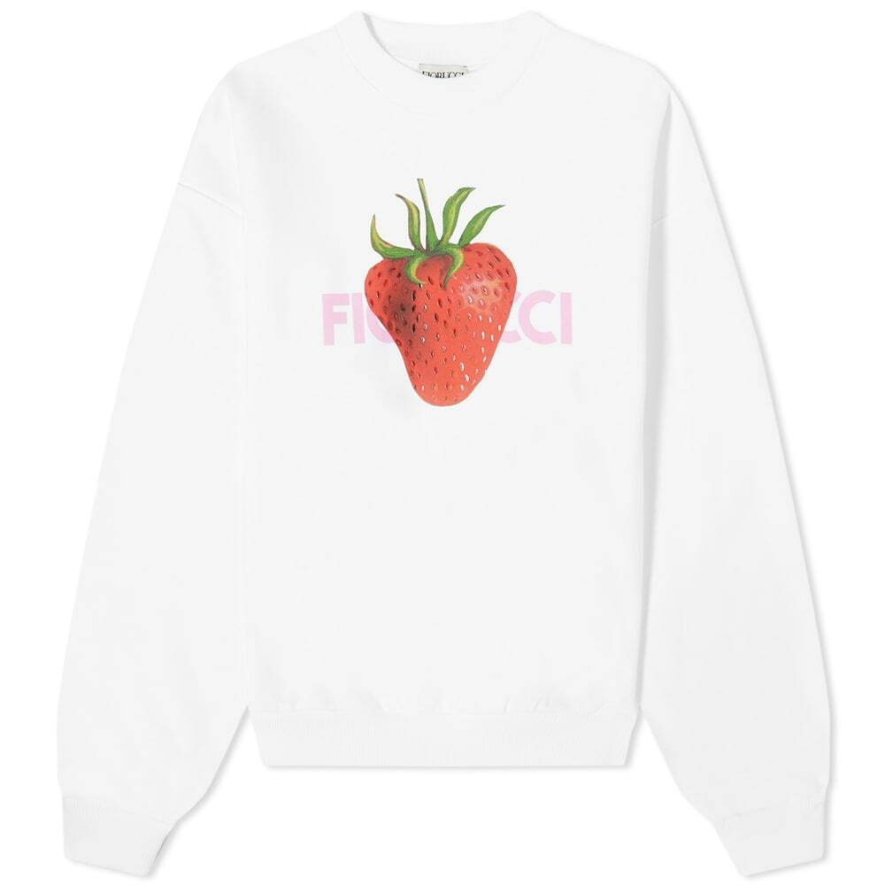 Fiorucci Women's Strawberry Crew Sweat in White Fiorucci