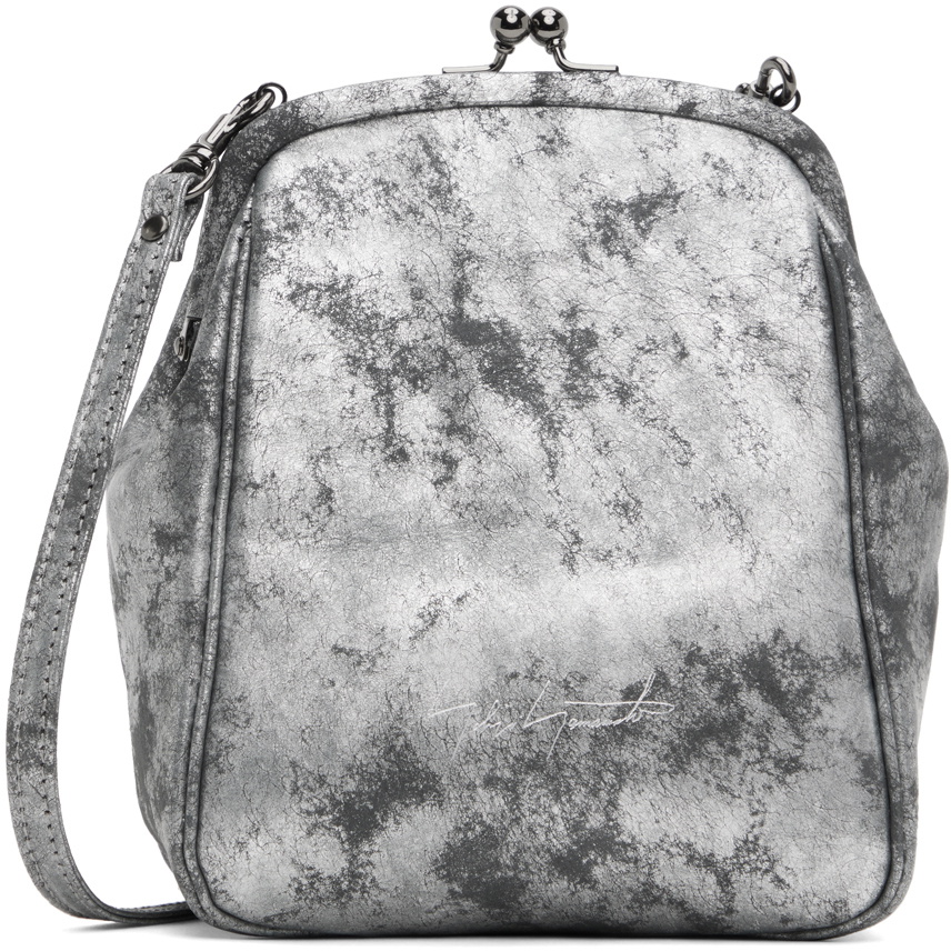 Yohji Yamamoto Silver discord Leather Bag Yohji Yamamoto