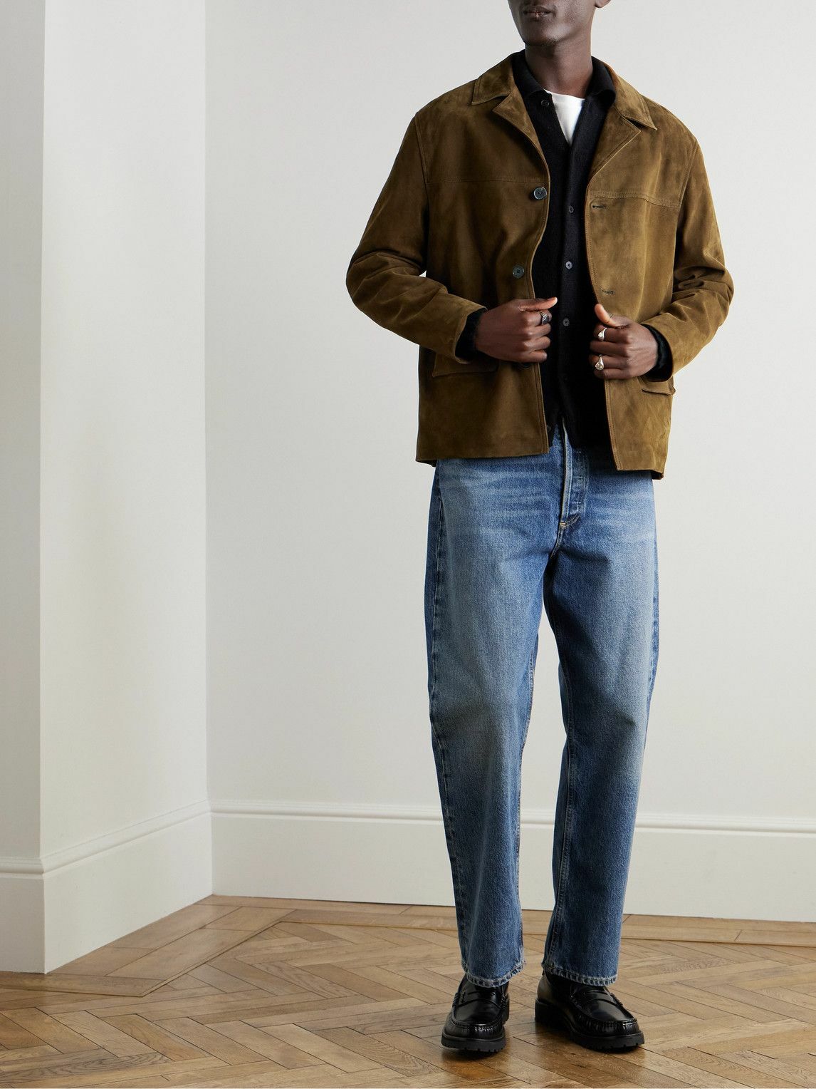 FRAME - Suede Jacket - Brown Frame Denim