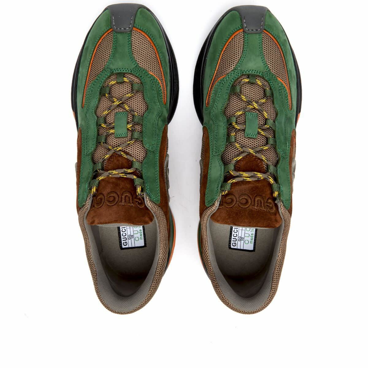 Gucci Men's Run Premium Sneakers in Green Gucci