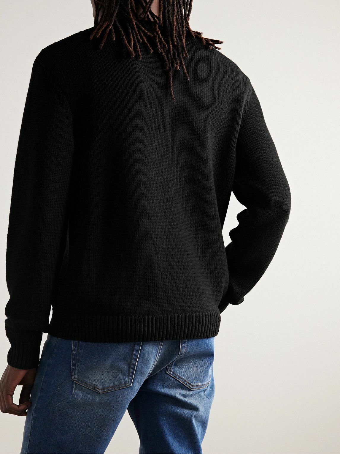 Balmain - Logo-Jacquard Wool-Blend Sweater - Black Balmain