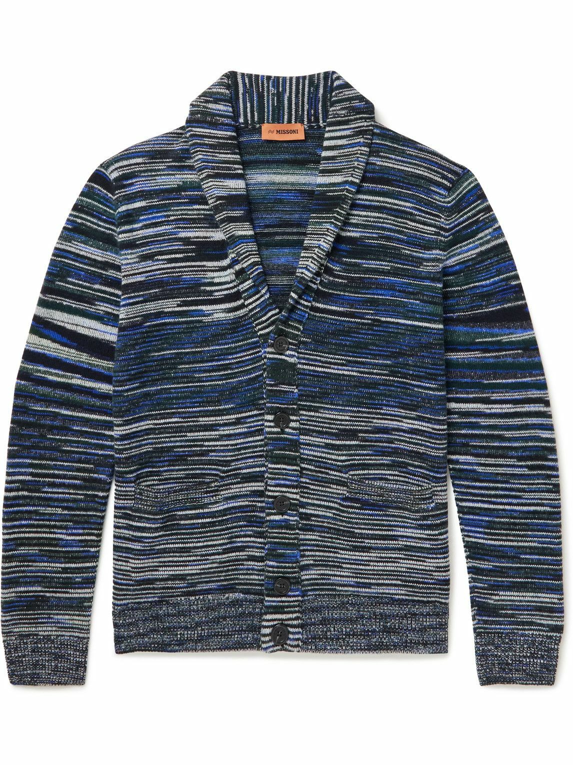 Missoni - Shawl-Collar Space-Dyed Cashmere Cardigan - Blue Missoni