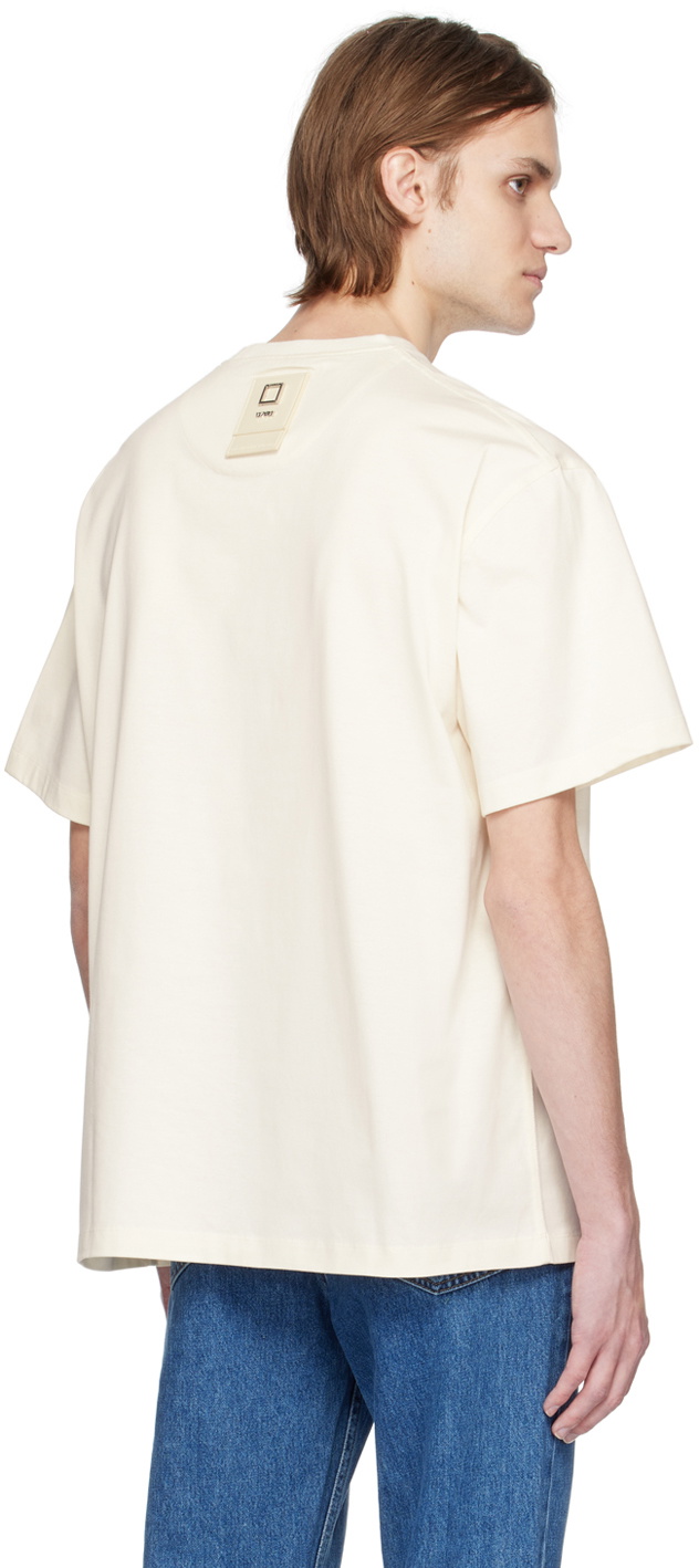 Wooyoungmi Off-White Leather Patch T-Shirt Wooyoungmi