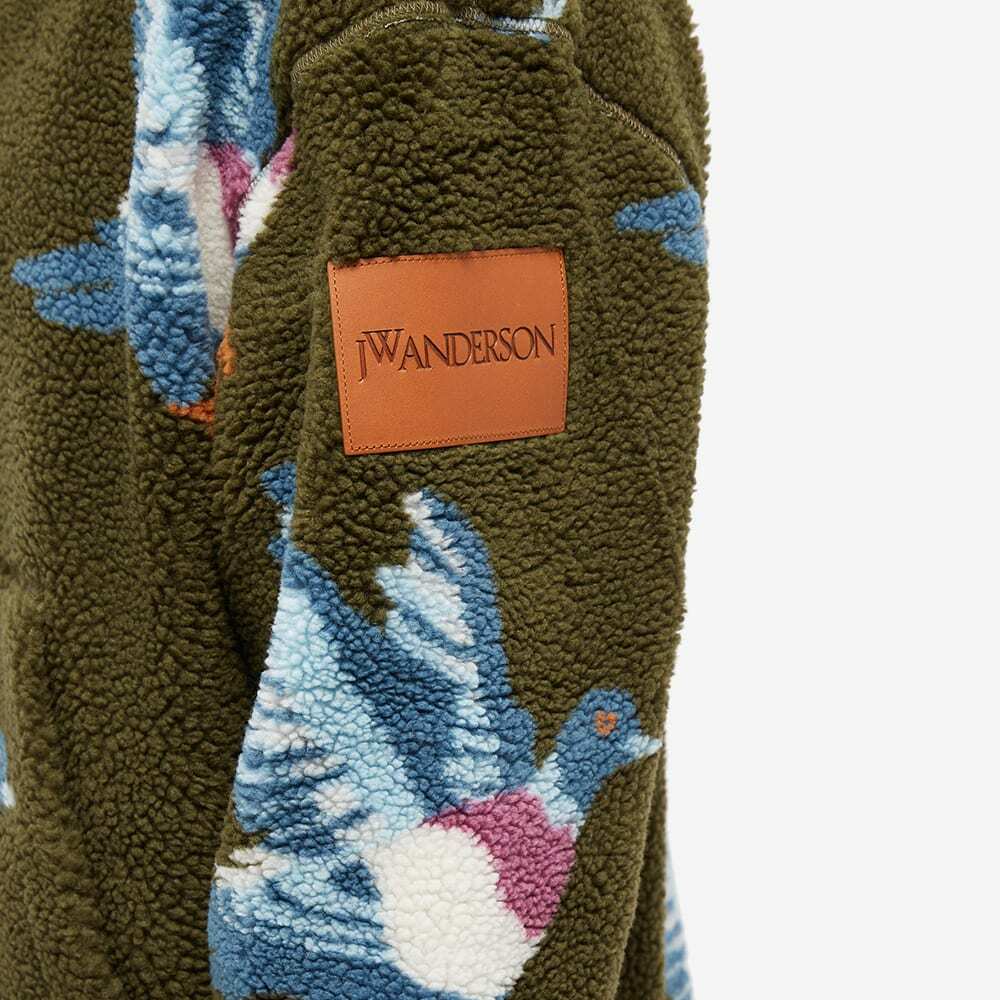 JW Anderson Men's Pigeon Fleece Jacket in Khaki JW Anderson