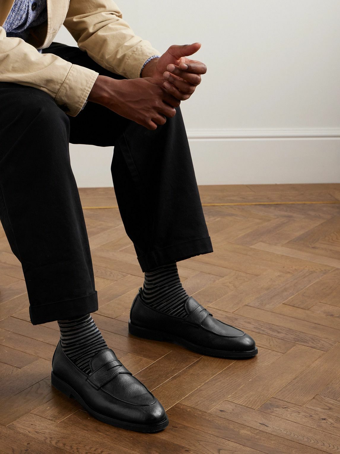 Officine Creative - Opera Full-Grain Leather Penny Loafers - Black ...