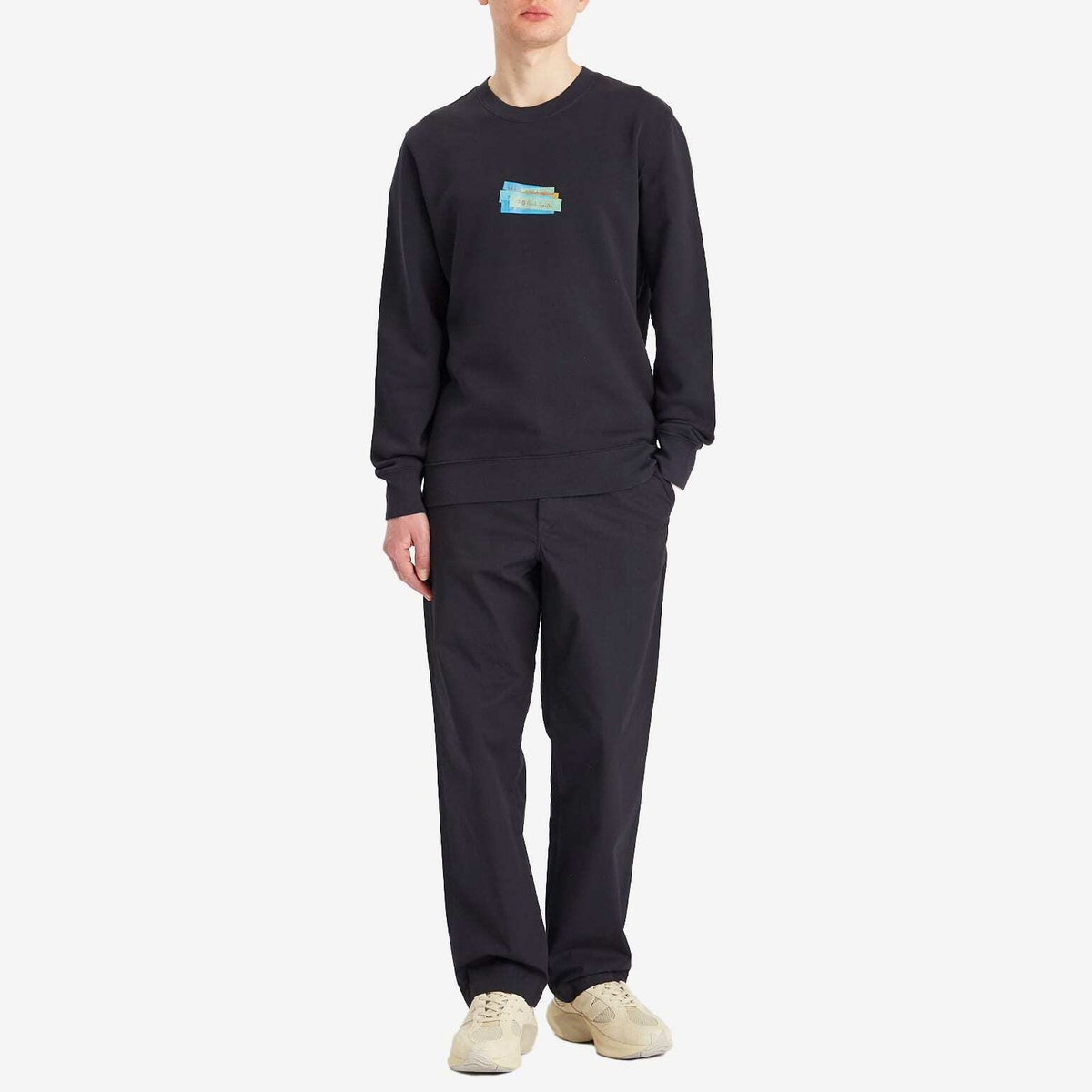 Paul Smith Men's PS Label Print Sweatshirt in Blue Paul Smith
