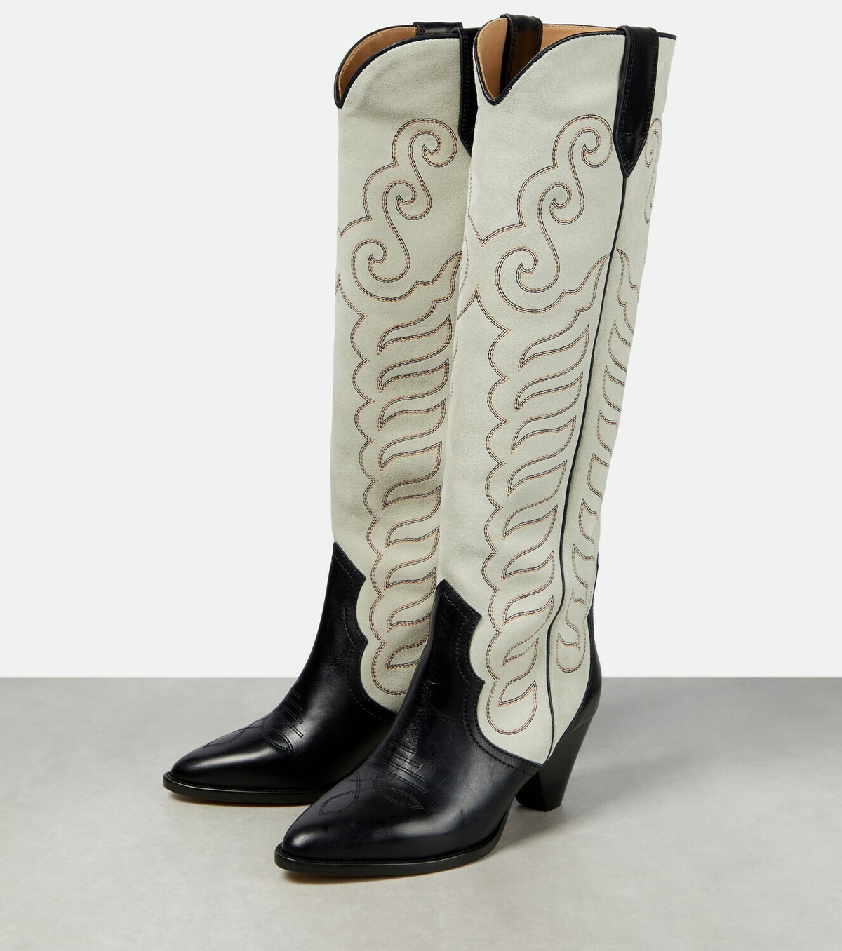 Isabel Marant Liela leather and suede cowboy boots Isabel Marant