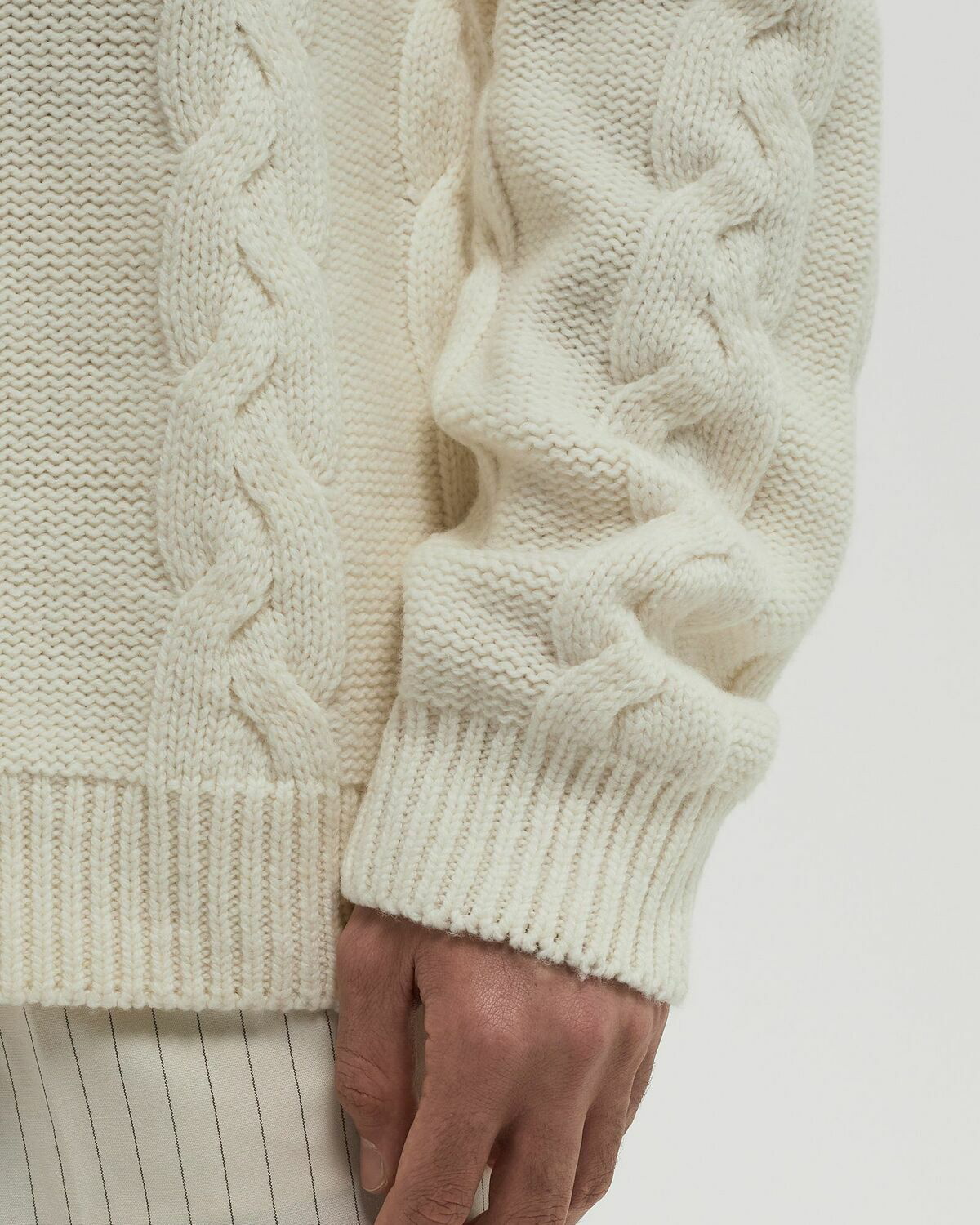 Fred Perry CHUNKY CABLE KNIT JUMPER Beige Mens Pullover Fred Perry