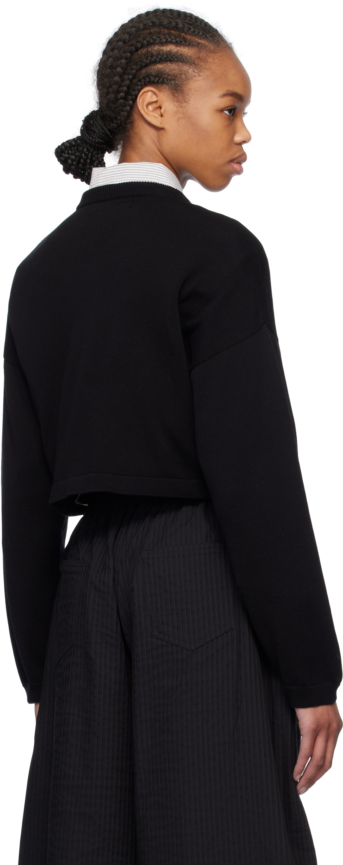 Cordera Black Cotton Cropped Cardigan CORDERA