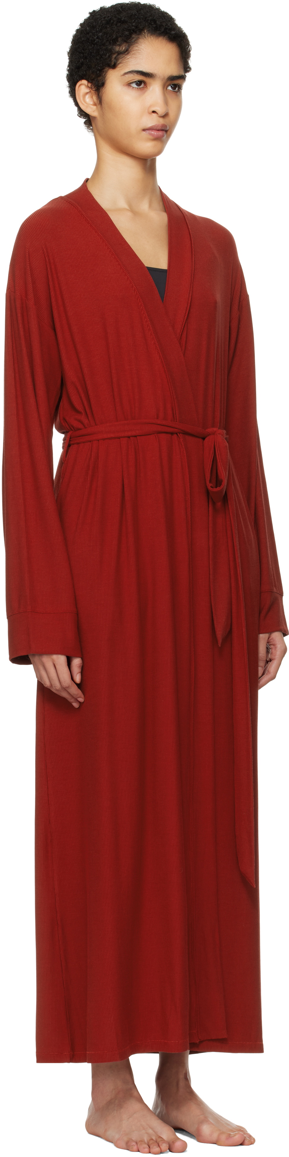 SKIMS Red Soft Lounge Long Robe SKIMS