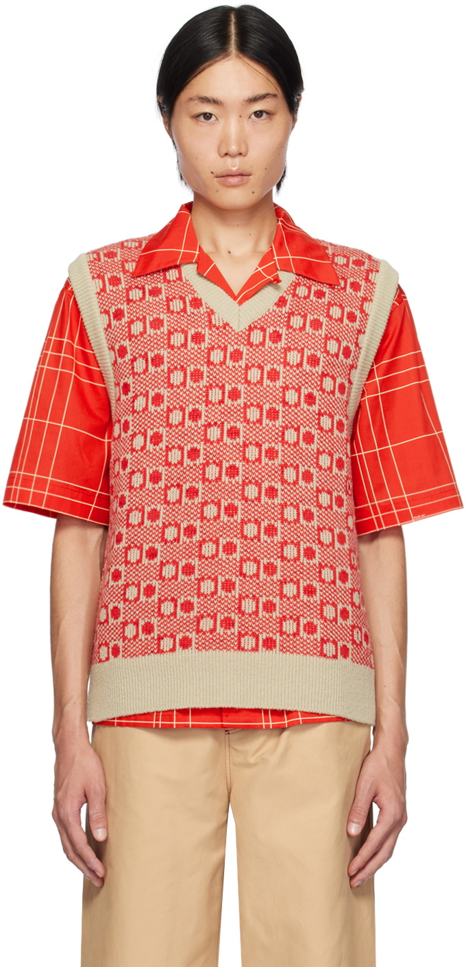 Marni Red Jacquard Vest Marni