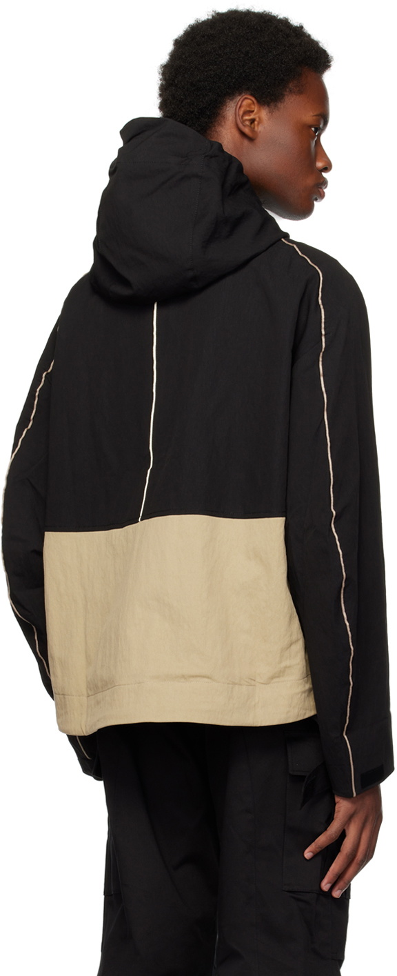 Kijun Black & Beige Cinema Parka Jacket Kijun