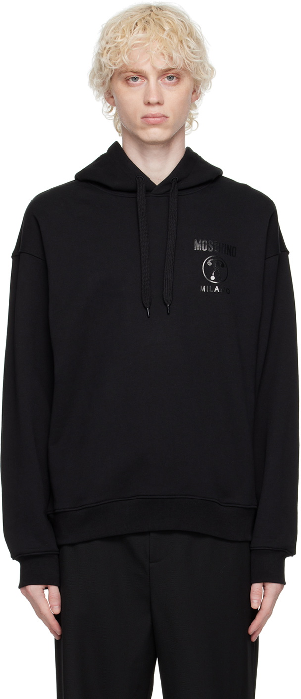 Moschino Black Double Question Mark Hoodie Moschino
