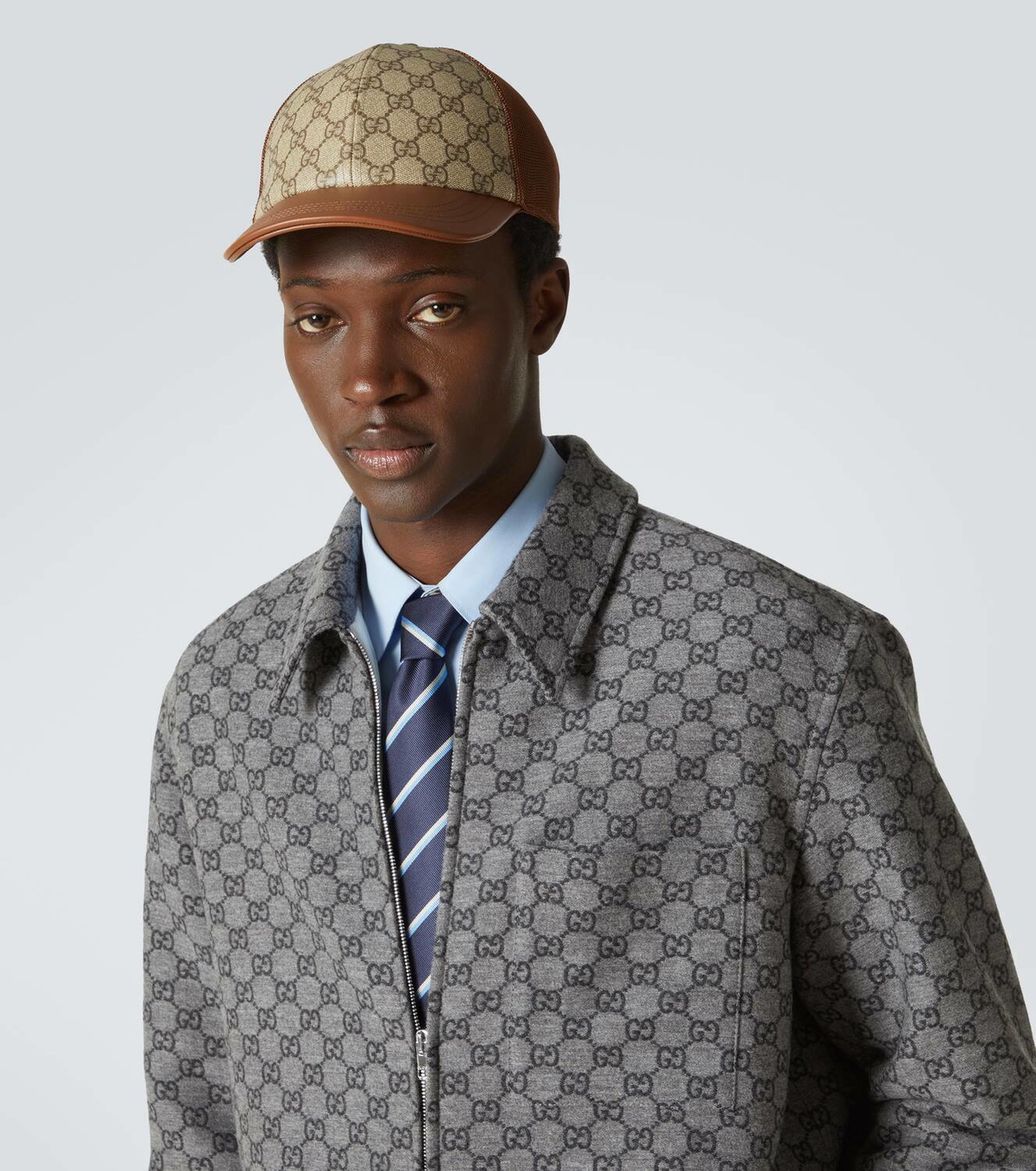 Gucci GG Canvas leather-trimmed baseball cap Gucci