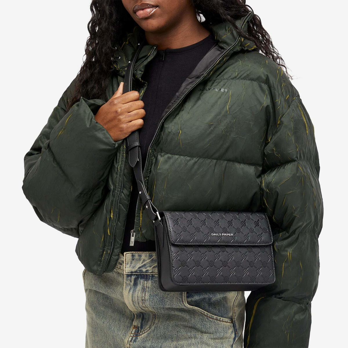 Daily Paper Women's Meru Monogram Bag in Black Daily Paper