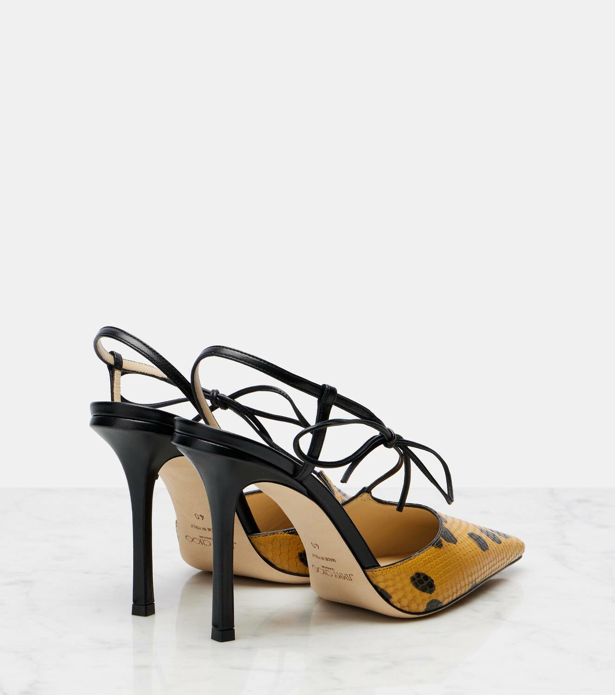 Jimmy Choo Archive Bow 100 leather slingback pumps Jimmy Choo