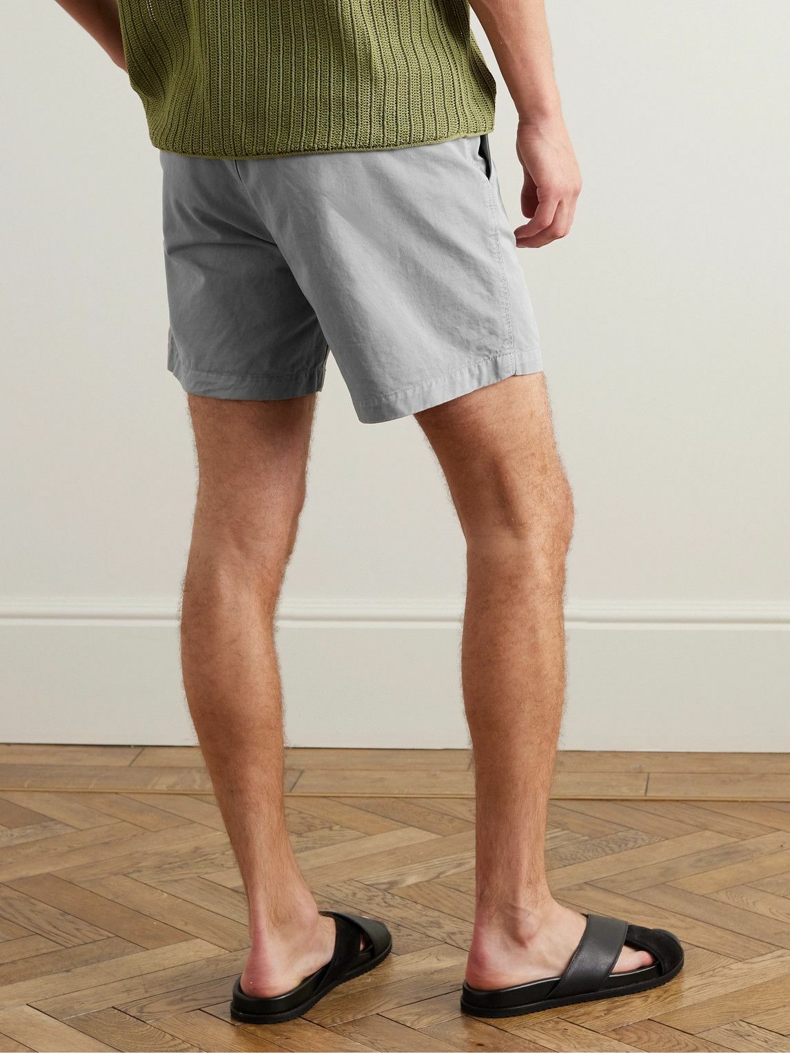 Mr P. - Straight-Leg Cotton-Twill Shorts - Gray Mr P.