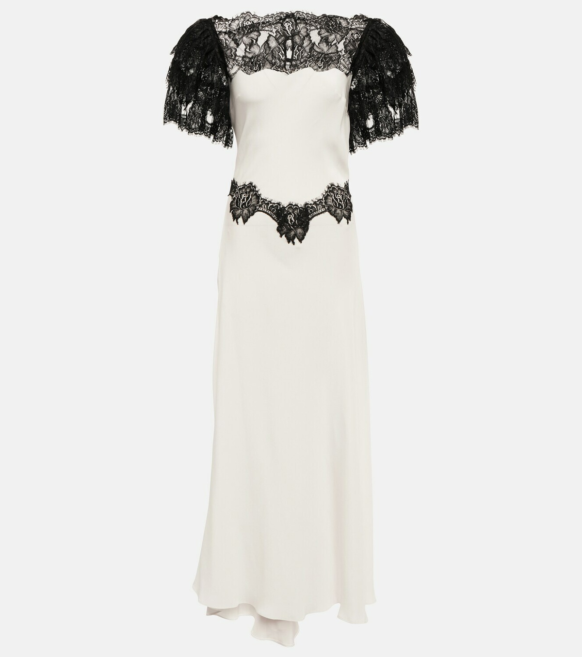 Rodarte Silk crêpe and lace midi dress Rodarte