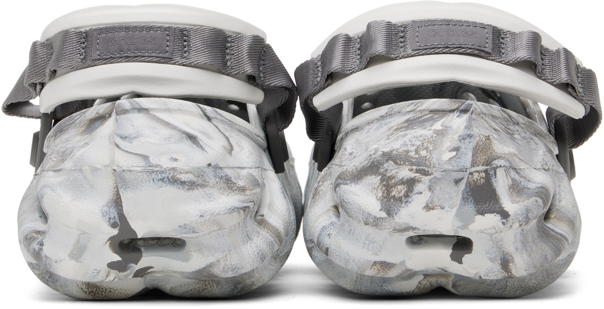 Crocs White & Gray Echo Marbled Clogs Crocs