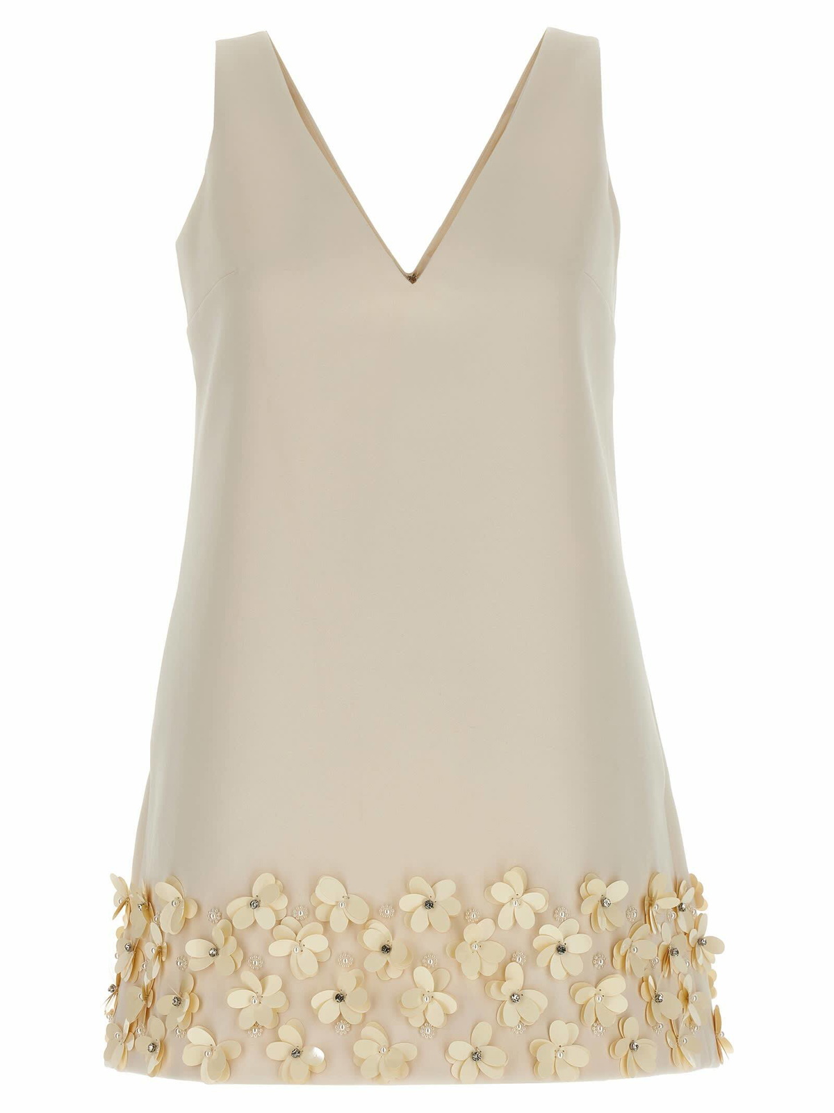 self-portrait Cream Crepe 3d Sequin Mini Dress Self-Portrait
