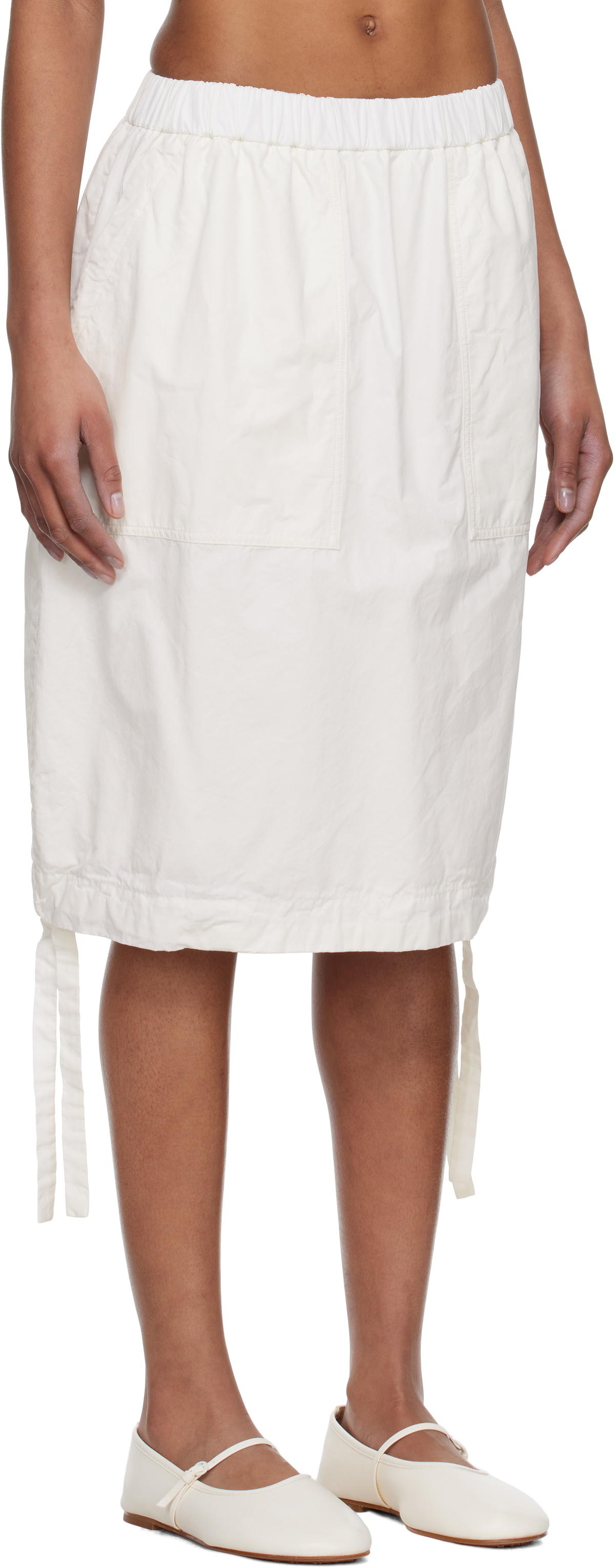 CASEY CASEY Off-White Balloon Midi Skirt CASEY CASEY