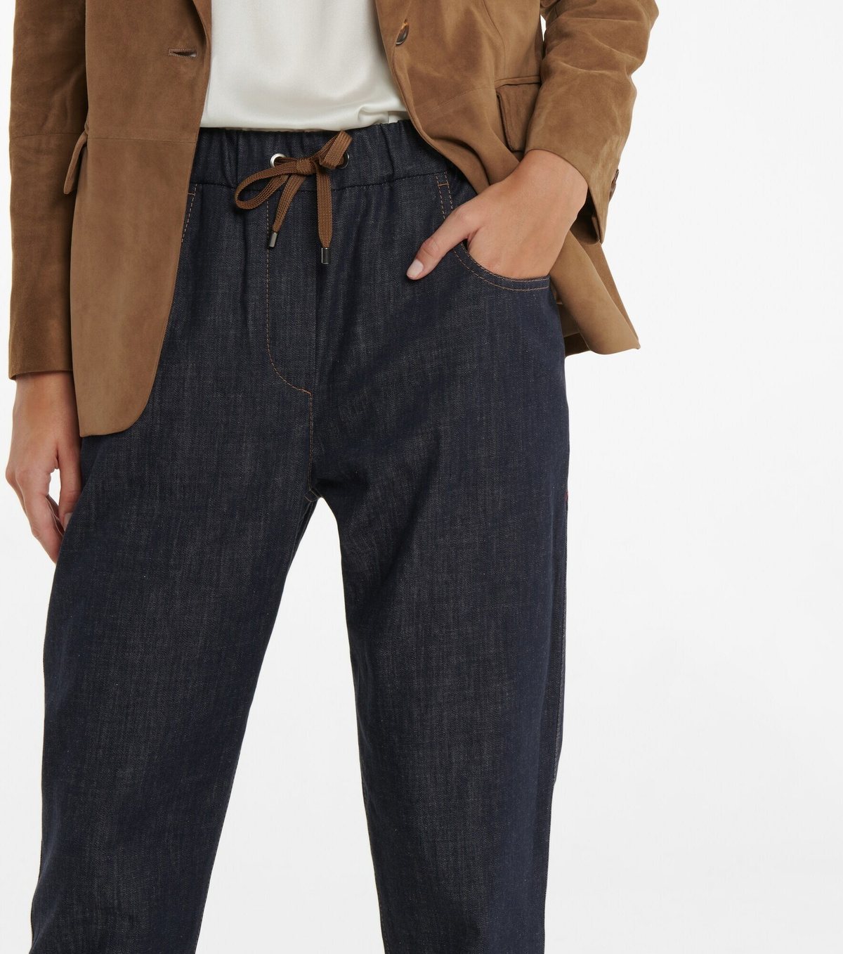 Brunello Cucinelli - Embellished tapered jeans Brunello Cucinelli