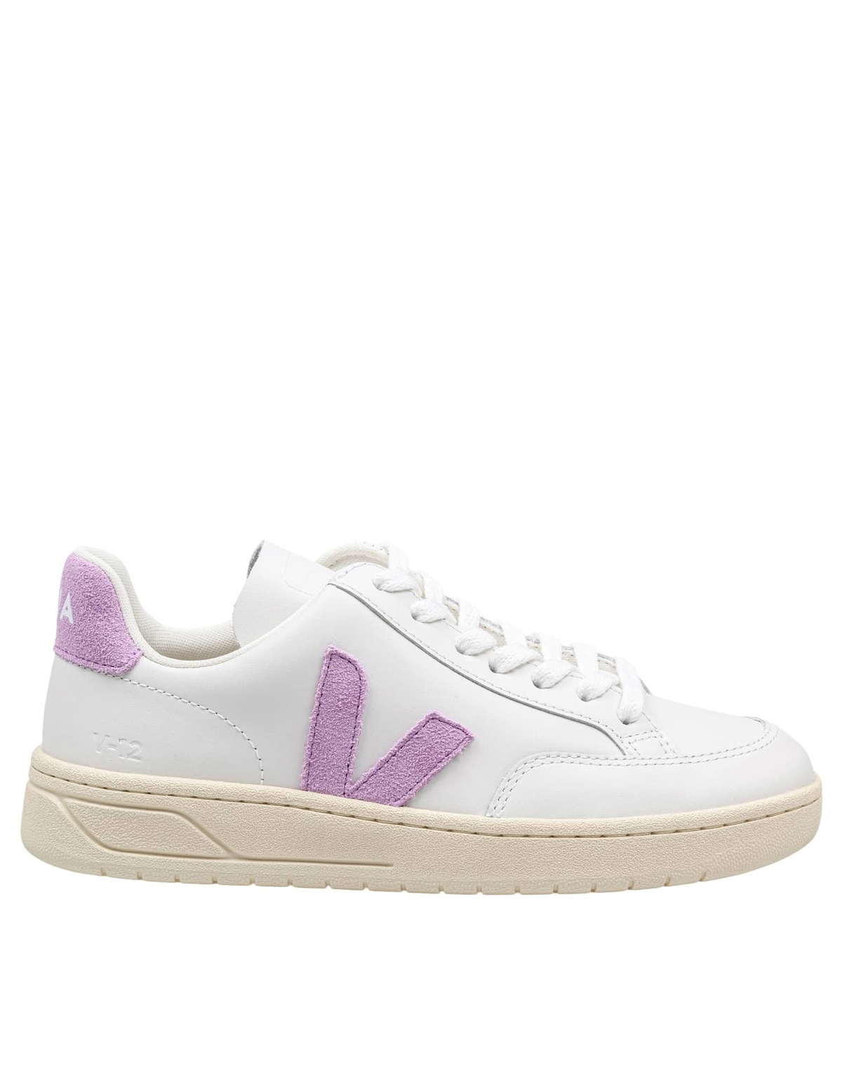 Veja V-12 Leather Sneakers White And Orchid Color VEJA
