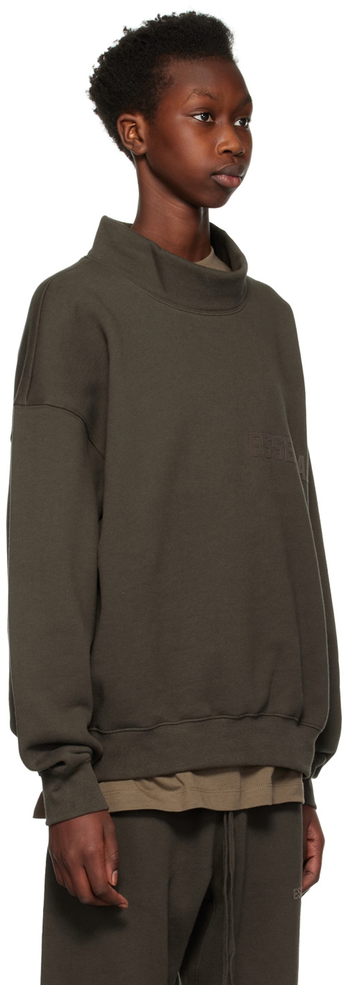 Essentials Gray Mock Neck Sweatshirt Essentials