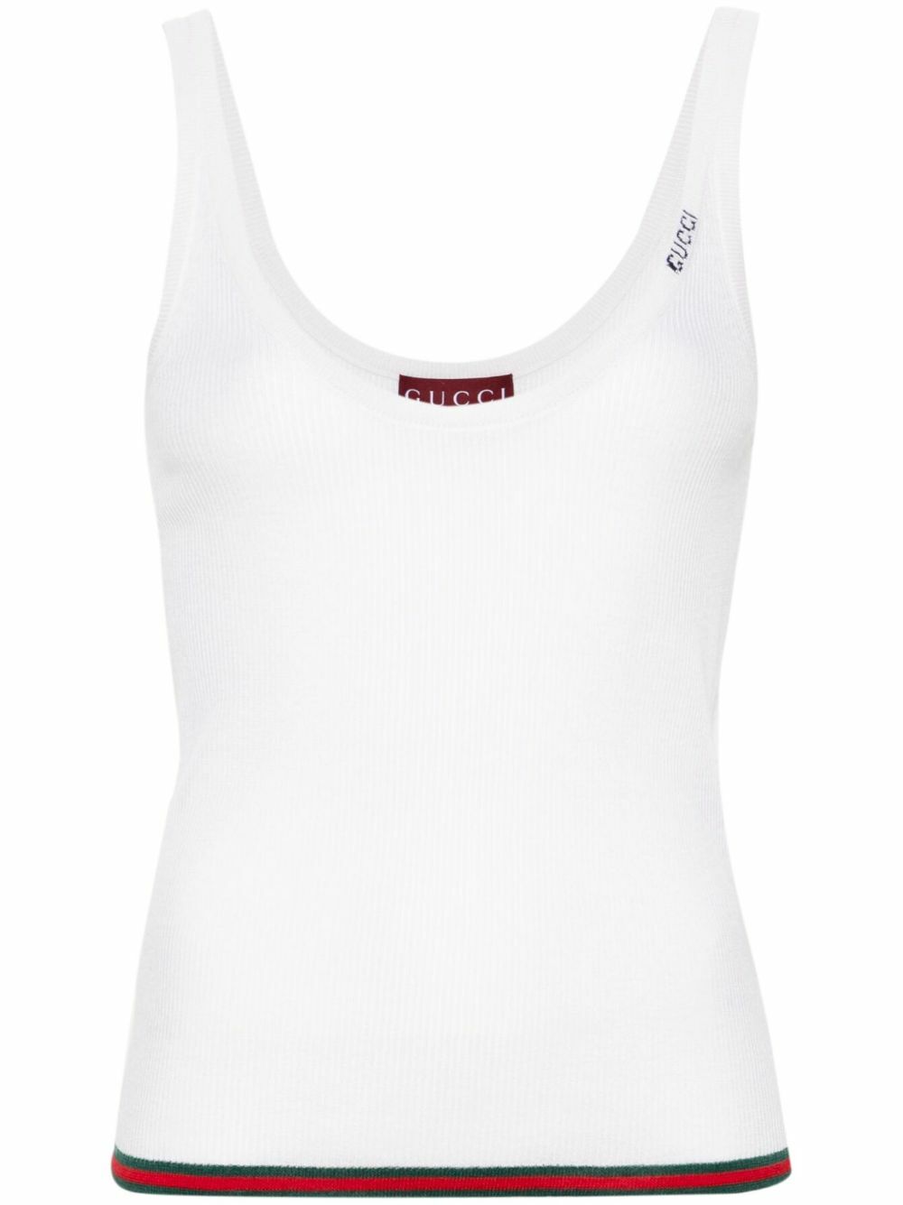 Gucci White Intarsia-Logo Knit Tank Top Gucci