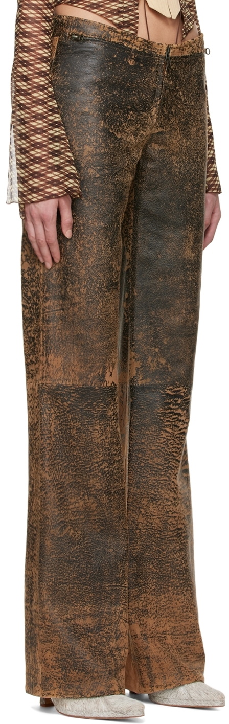 KNWLS Black & Brown Lambskin Pants KNWLS