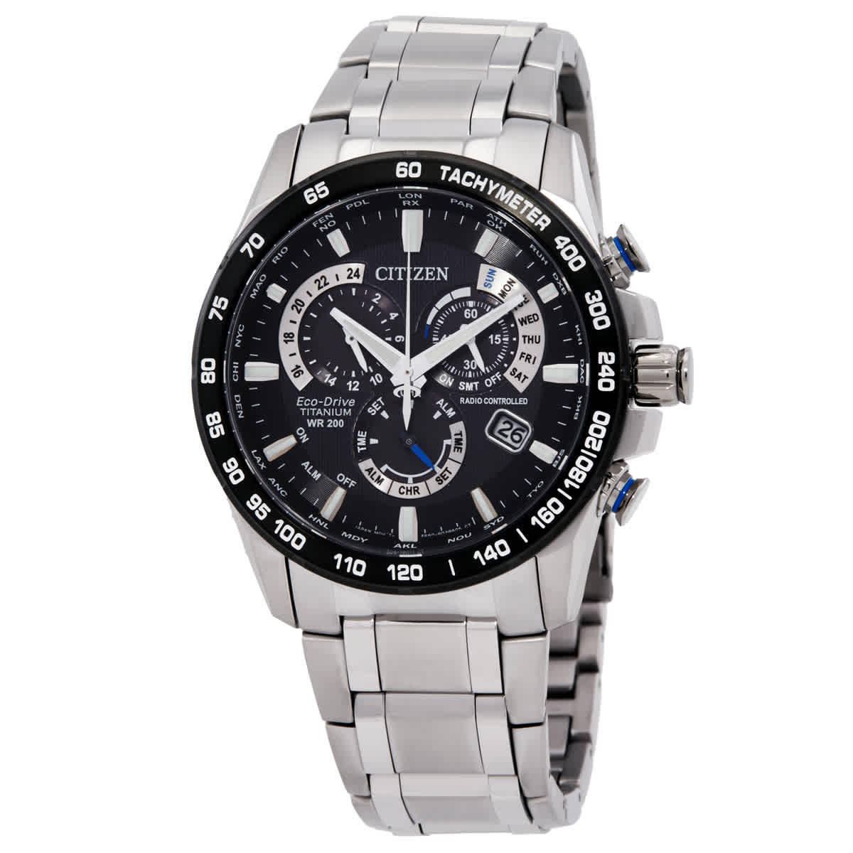 Citizen Perpetual Chrono A-T Eco-Drive Black Dial Watch CB5908-57E Citizen