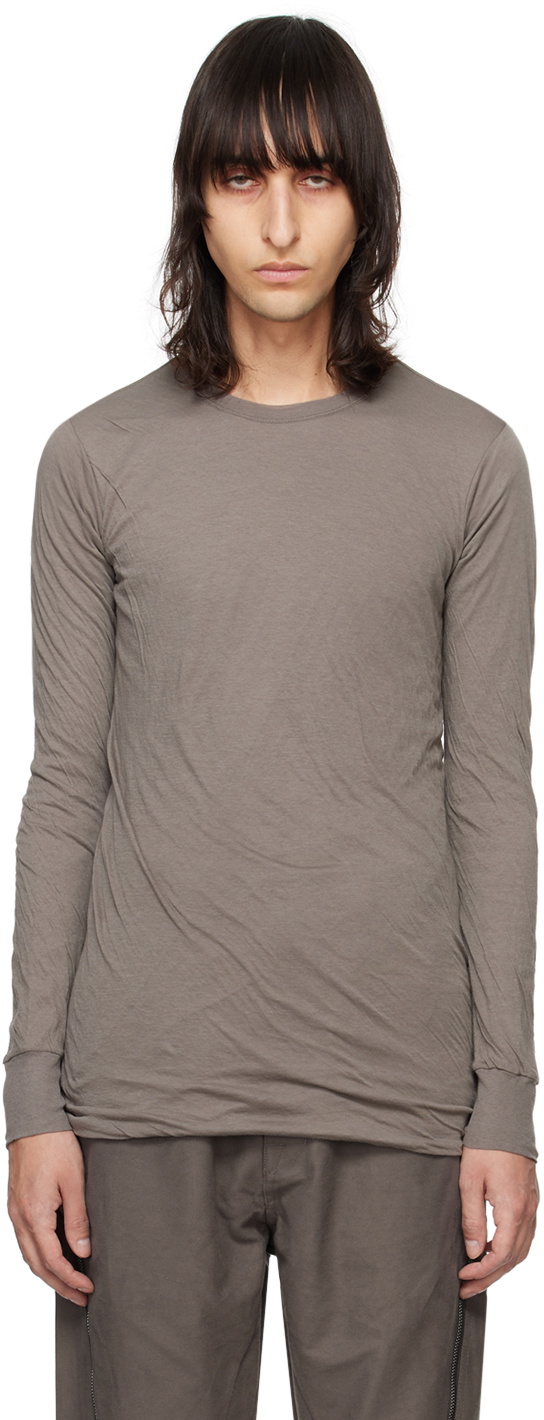 Rick Owens Gray Double Long Sleeve T-Shirt Rick Owens