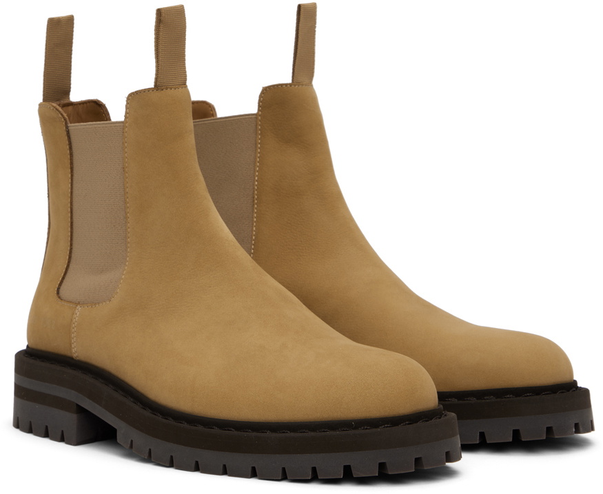 Common Projects Tan Suede Chelsea Boots Common Projects