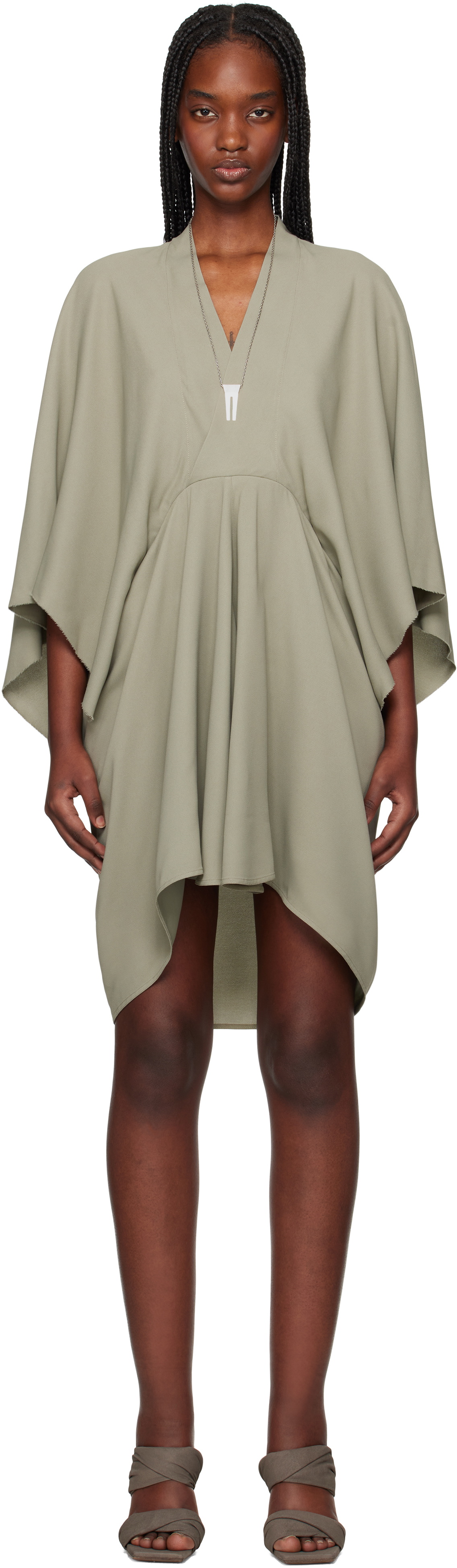 Rick Owens Green Hollywood Half Moon Minidress Rick Owens