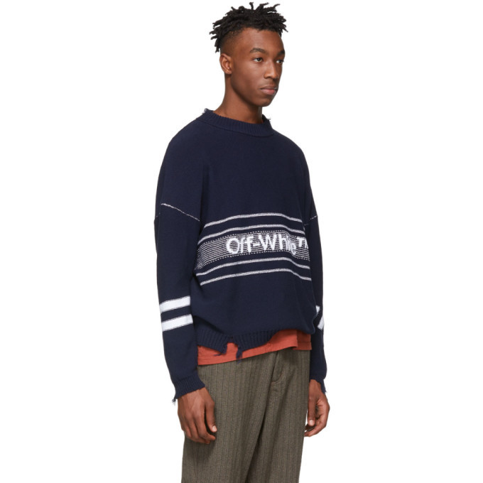 Off-White Navy Logo Sweater Off-White