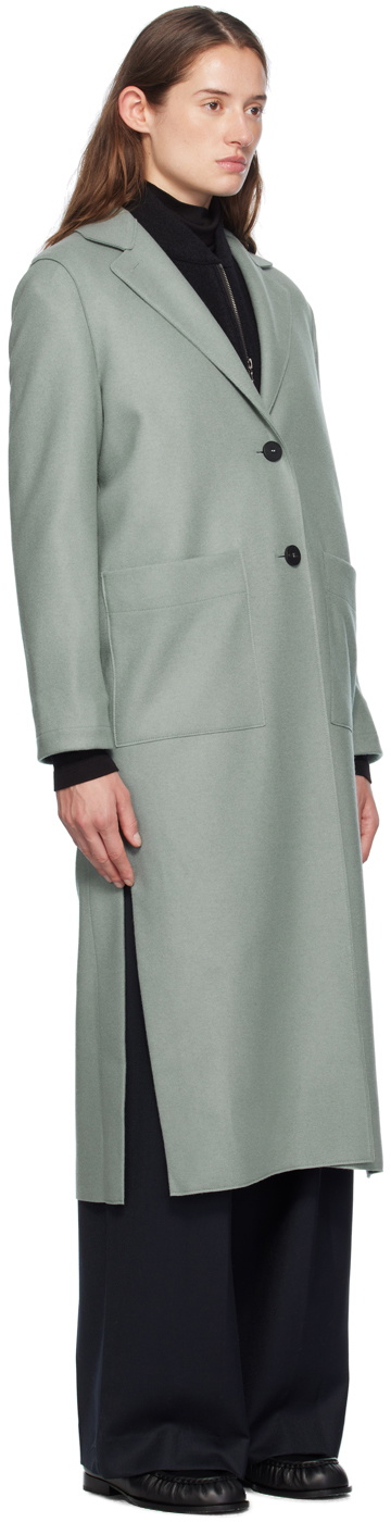 Harris Wharf London Green Long Boxy Coat Harris Wharf London