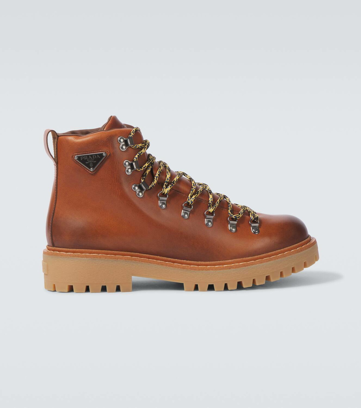 Prada Logo leather lace-up boots Prada
