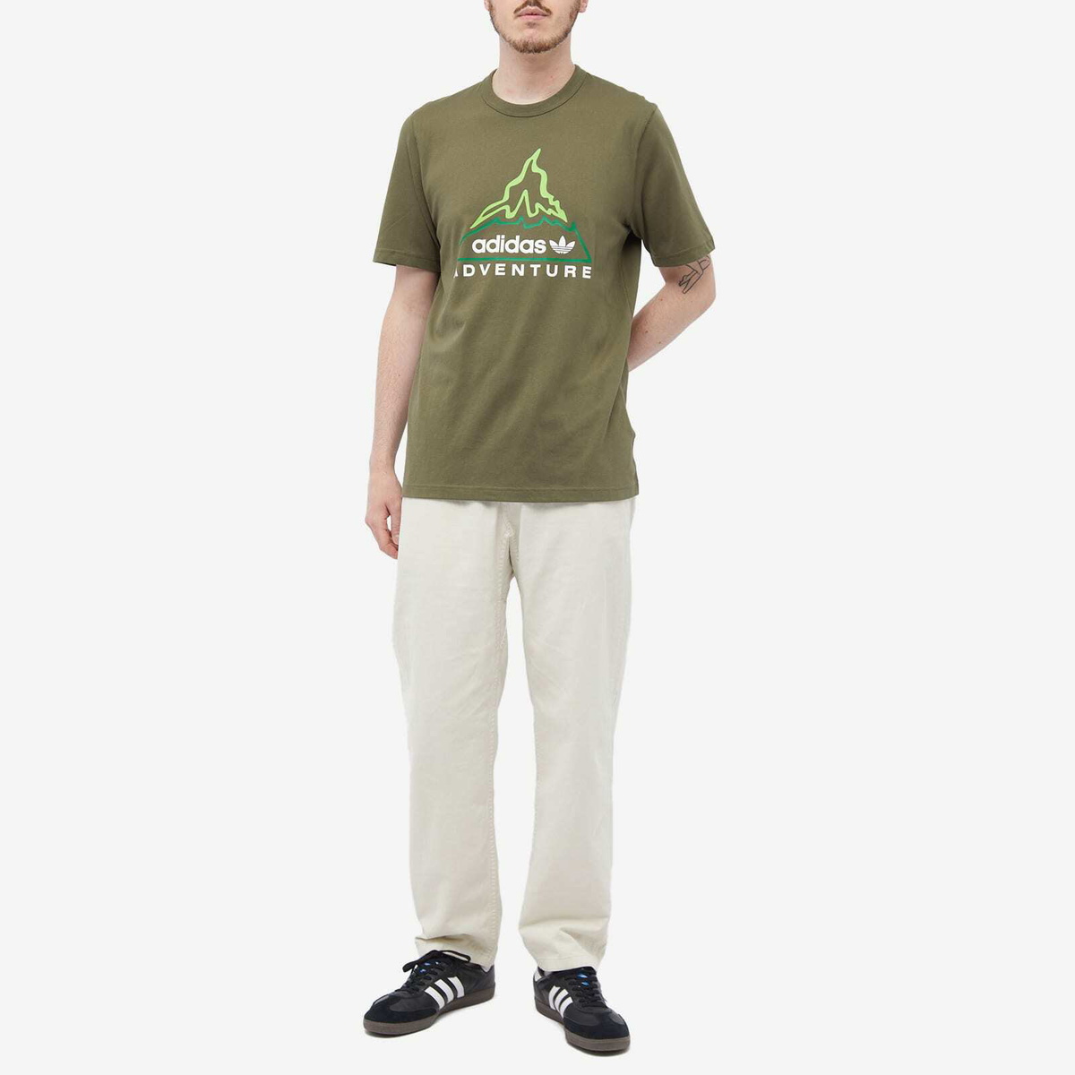 Adidas Men's Adventure Volcano T-Shirt in Olive Strata adidas