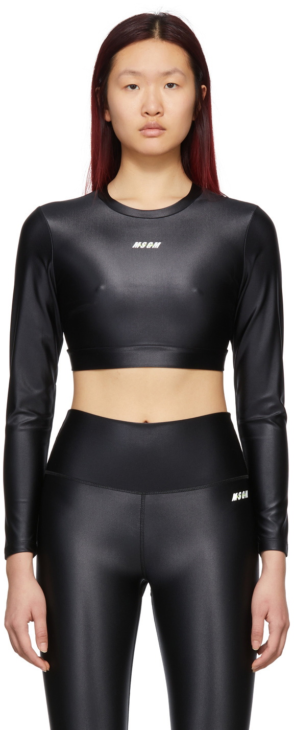 MSGM Black Micro Logo Sport Top MSGM