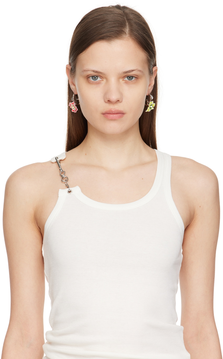 Acne Studios Silver & Multicolor Flower Earrings Acne Studios