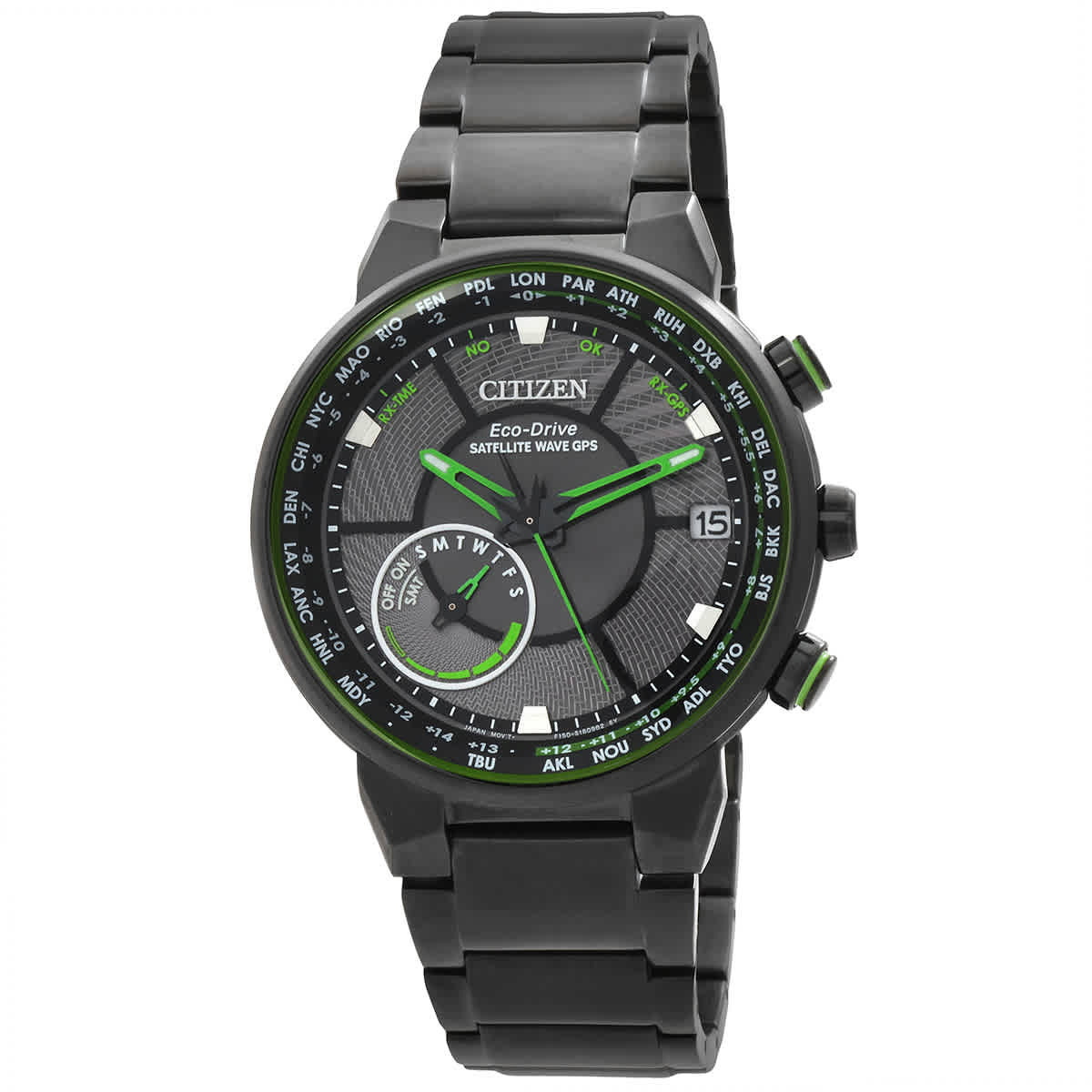 Citizen Satellite Wave GPS Freedom Black Eco-Drive Dial Mens Watch ...