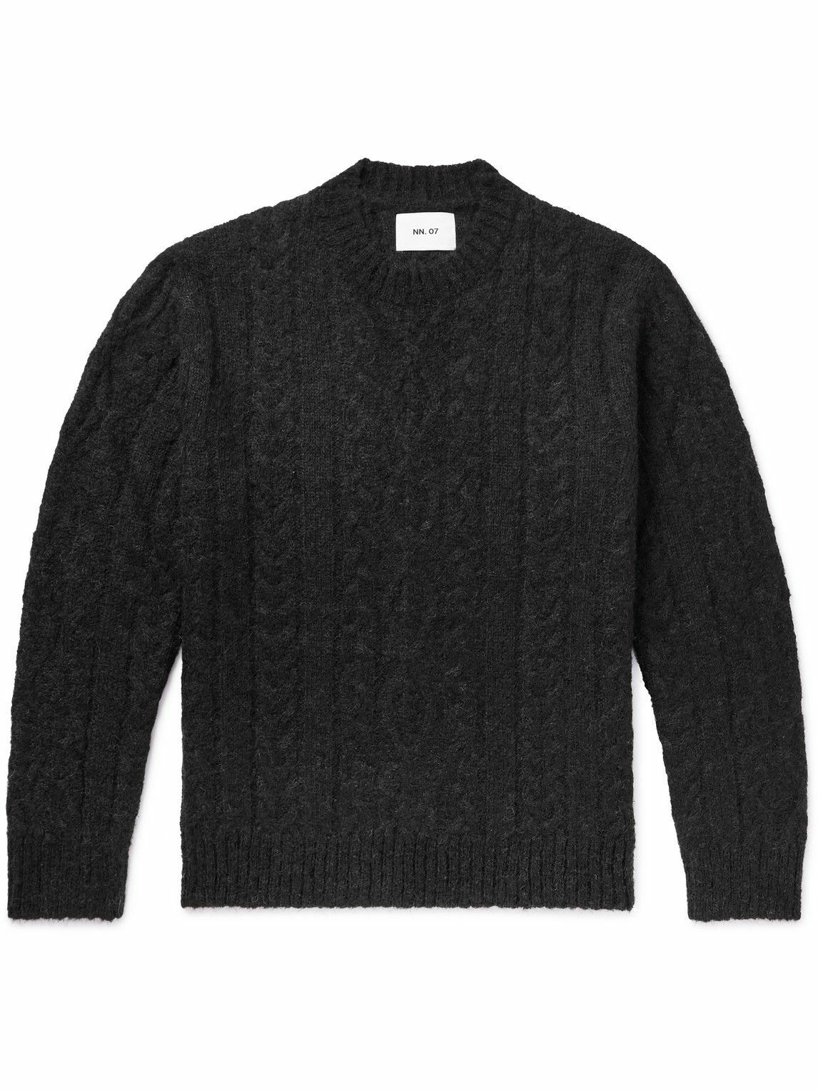 NN07 - Jack 6512 Cable-Knit Alpaca-Blend Sweater - Black NN07