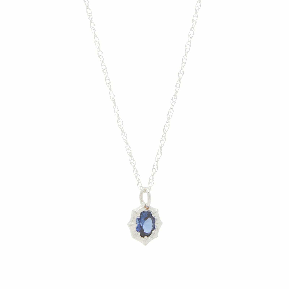 Bleue Burnham Men's Mini Bamboo Pendant in Silver/Blue Bleue Burnham