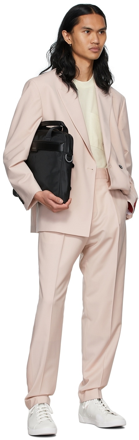 Hugo Pink Virgin Wool Blazer Hugo Boss