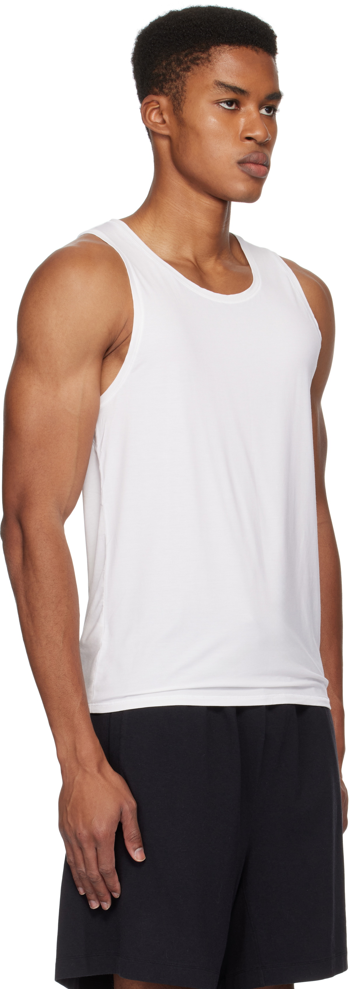 SKIMS Three-Pack White SKIMS Stretch Tank Tops SKIMS