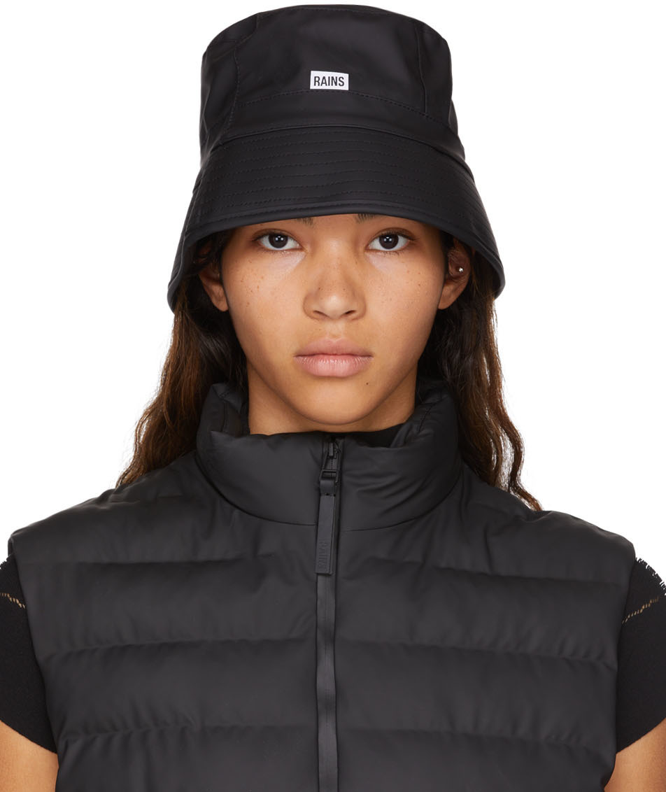 RAINS Black Waterproof Bucket Hat Rains