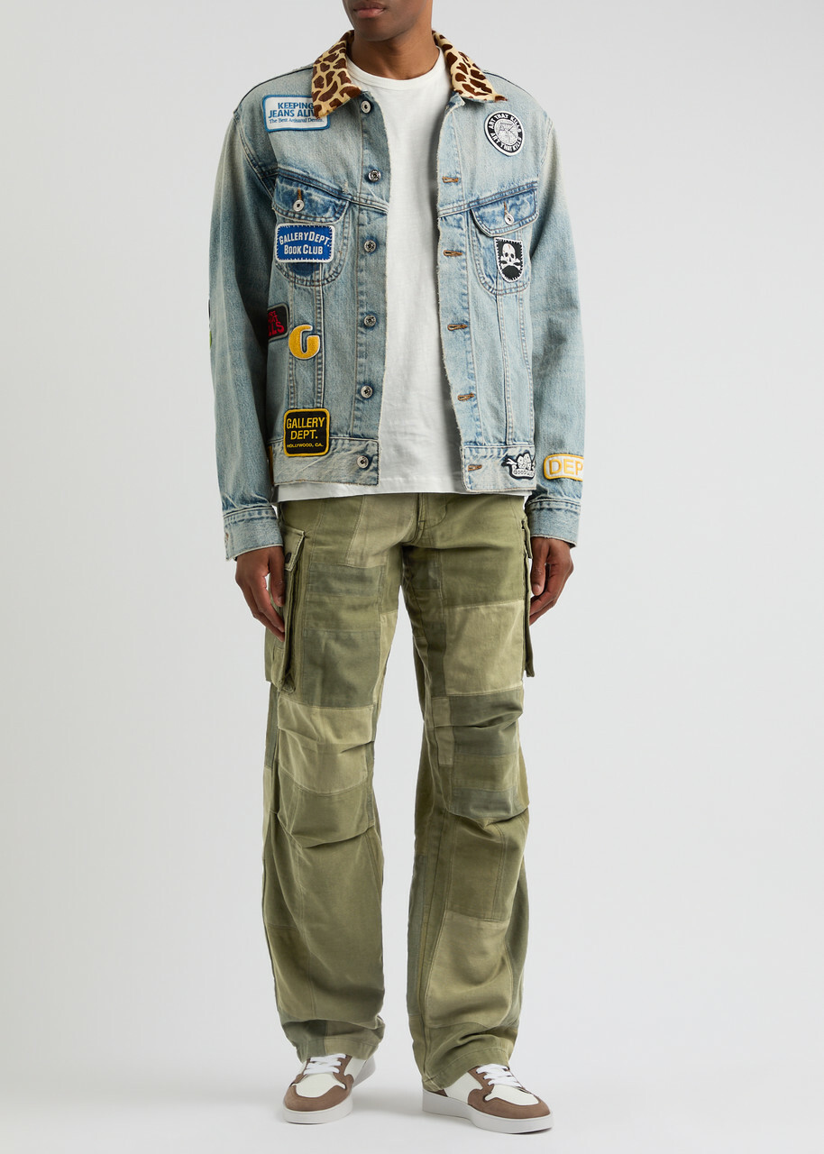 Gallery Dept. Marcus Patchwork Cotton Cargo Trousers Green Gallery Dept.