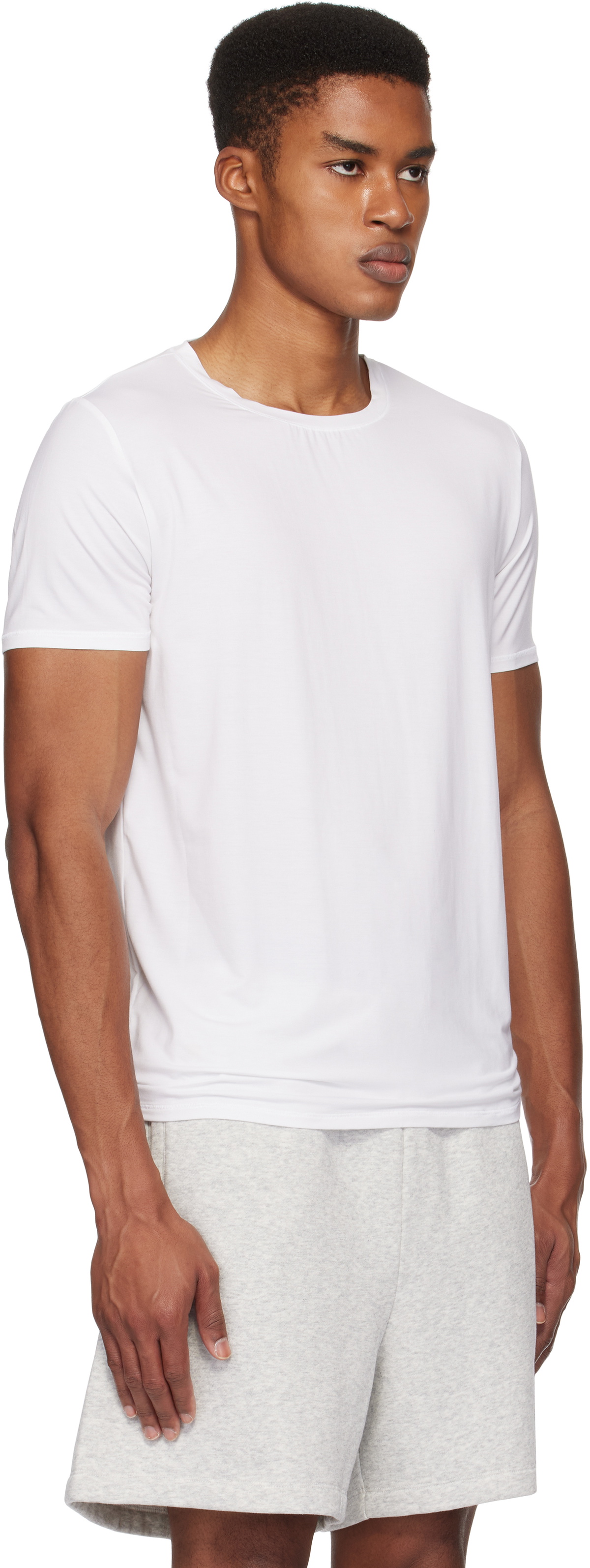 SKIMS Three-Pack White SKIMS Stretch T-shirts SKIMS