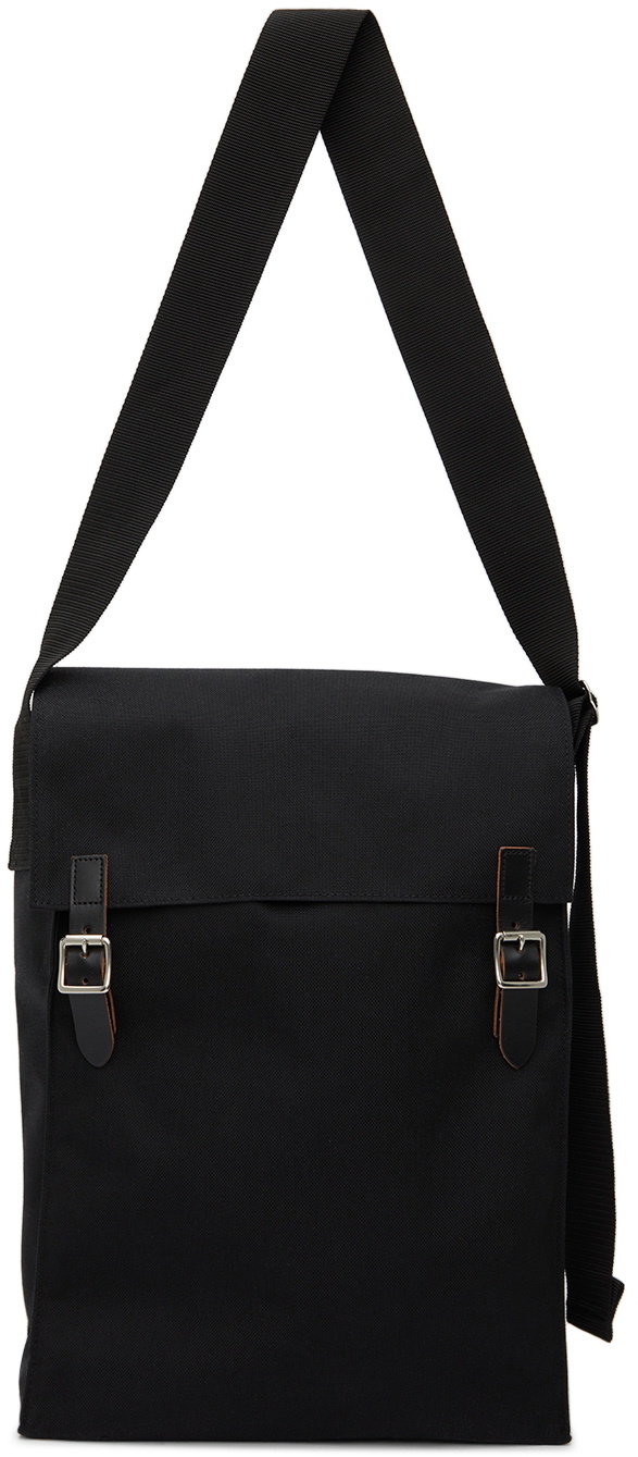 Comme des Garçons Homme Plus Black Nylon Canvas Buckle Messenger Bag ...
